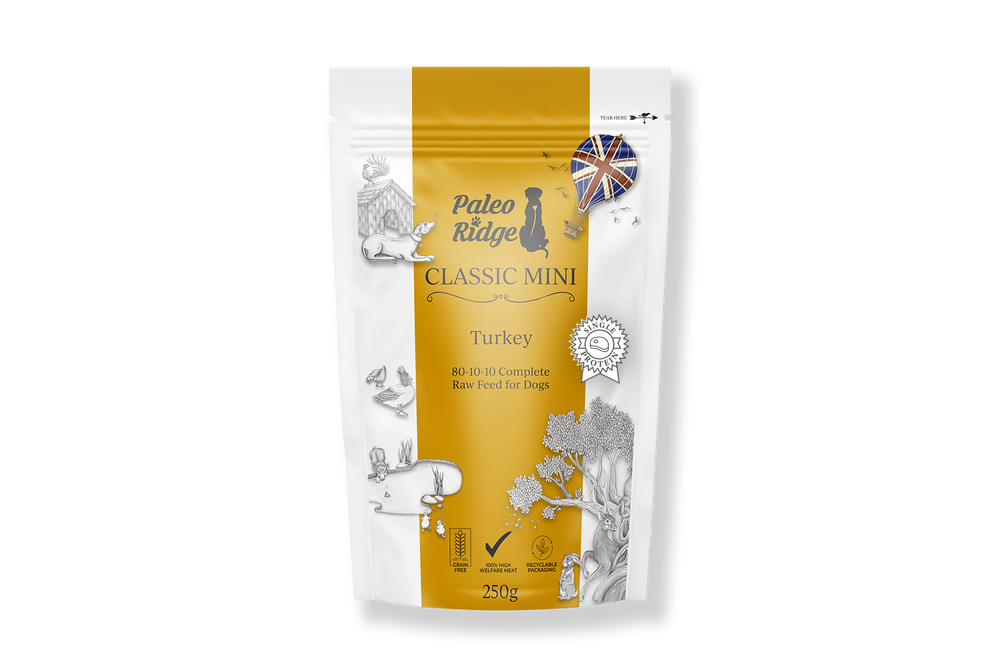Classic Turkey (1kg) | Raw Dog Food | 500g | Paleo Ridge
